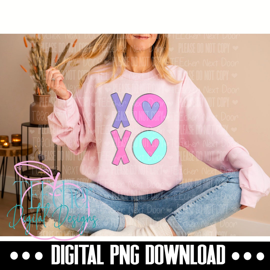 XOXO Stacked Valentine PNG - Etsy