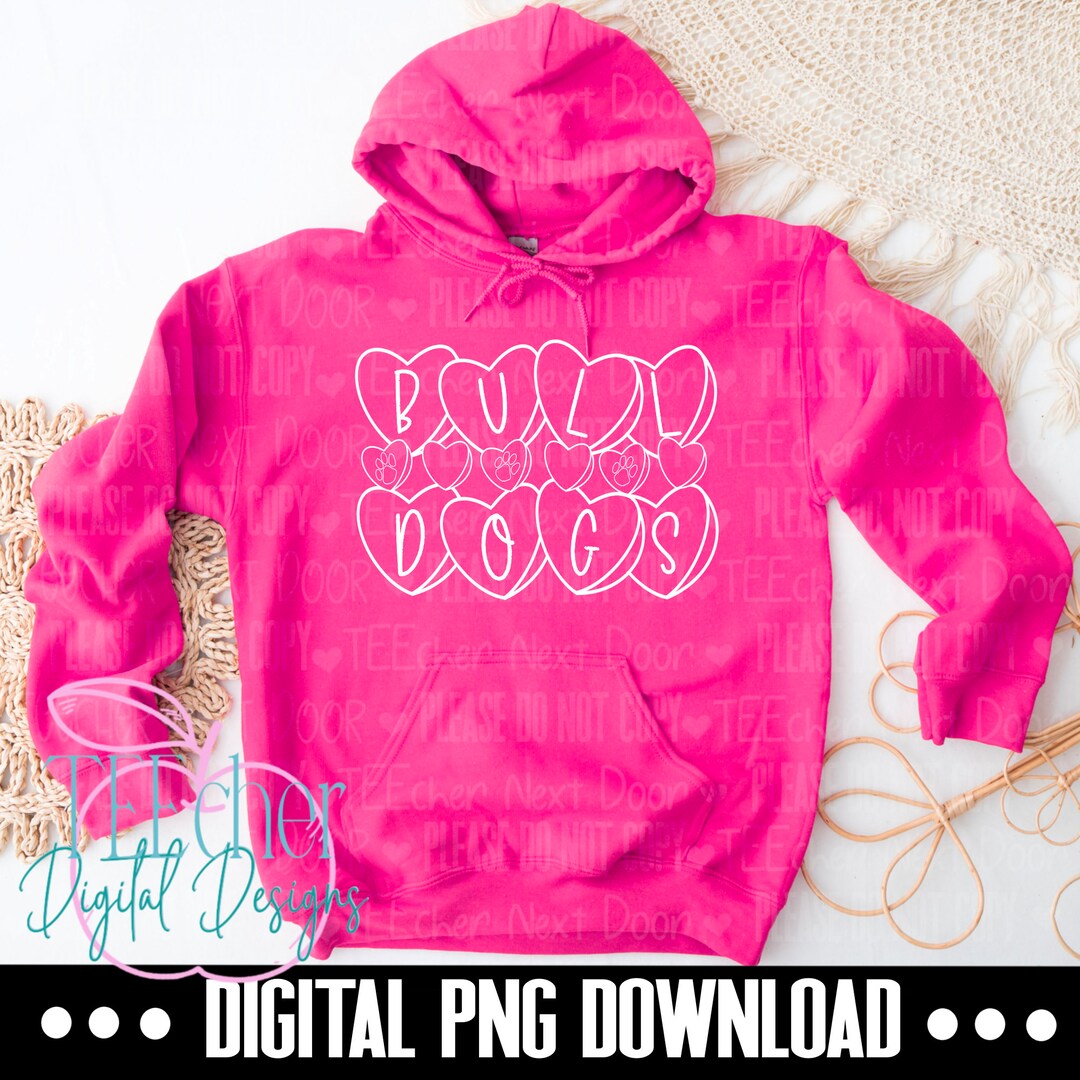 Bulldogs Heart Outline PNG Bulldogs Valentine - Etsy