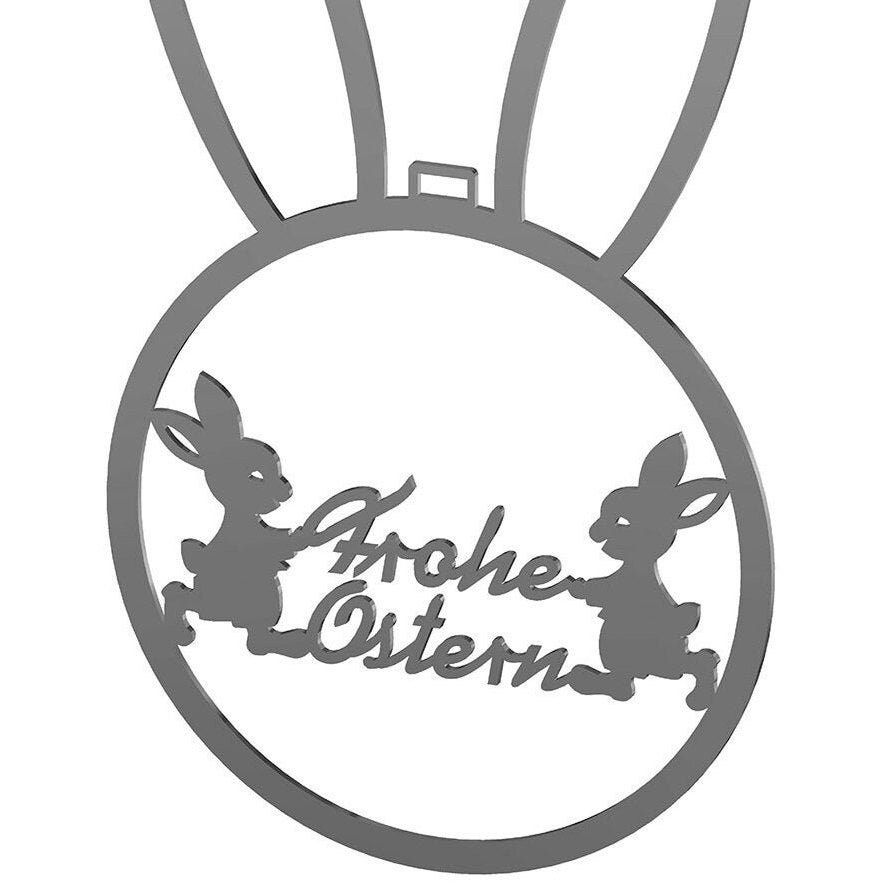 Frohe Ostern Laser Cut Loop Ring SVG DXF JPG Türkranz Hasenvorlage ...