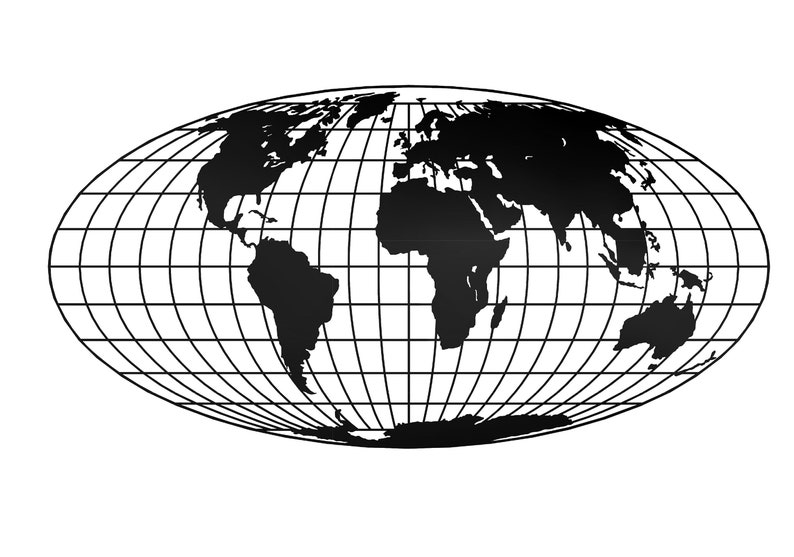 Mapa del mundo SVG DXF PNG Mundo SVG Corte por plasma láser DXF Silueta ...