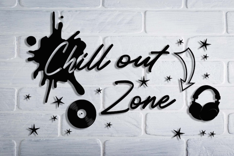 Wall Deco Chill Out Zone SVG Png, Mural SVG, Laser Cut , Dxf Svg File ...