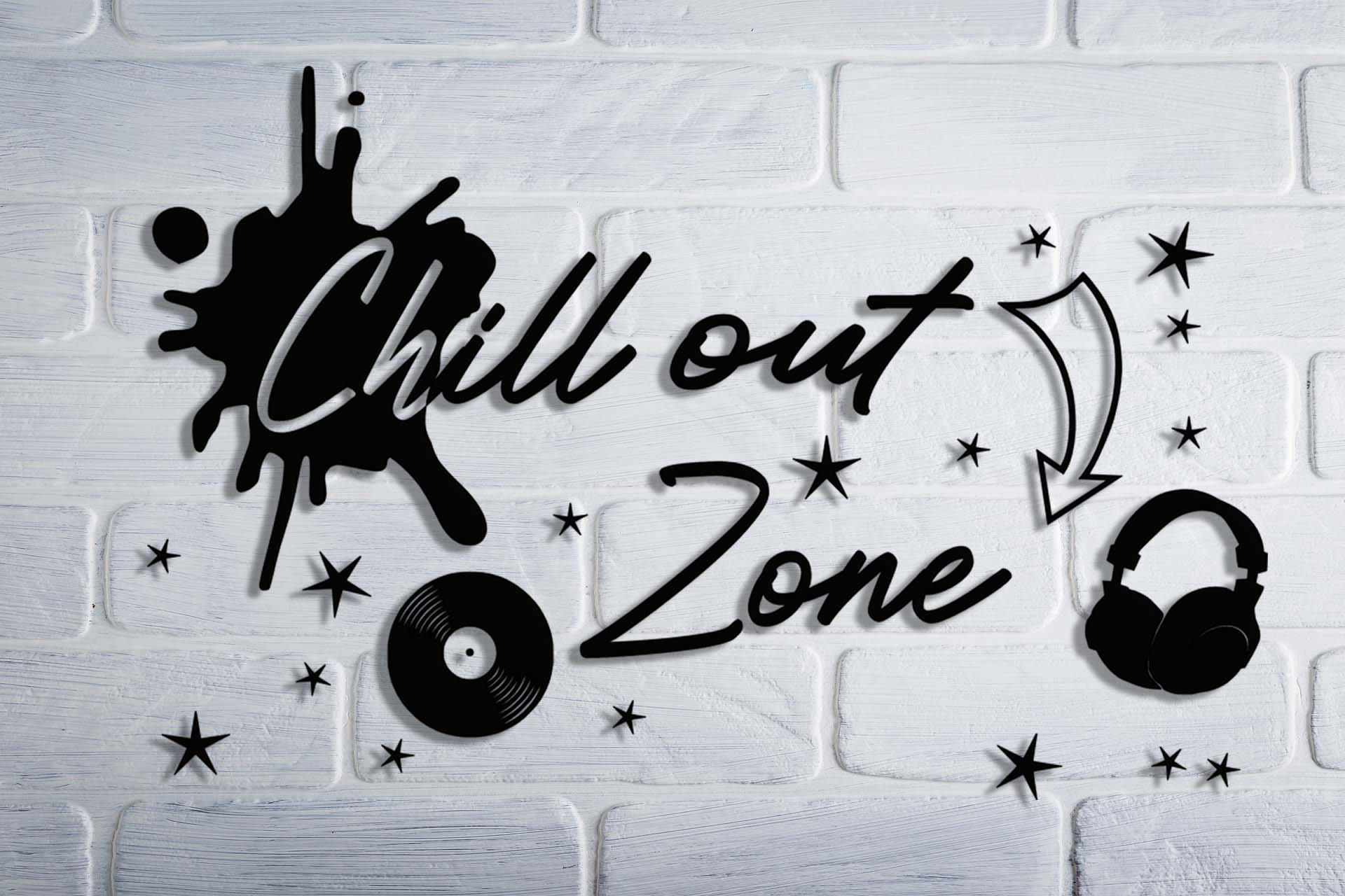 Wall Deco Chill Out Zone SVG Png, Mural SVG, Laser Cut , Dxf Svg File ...