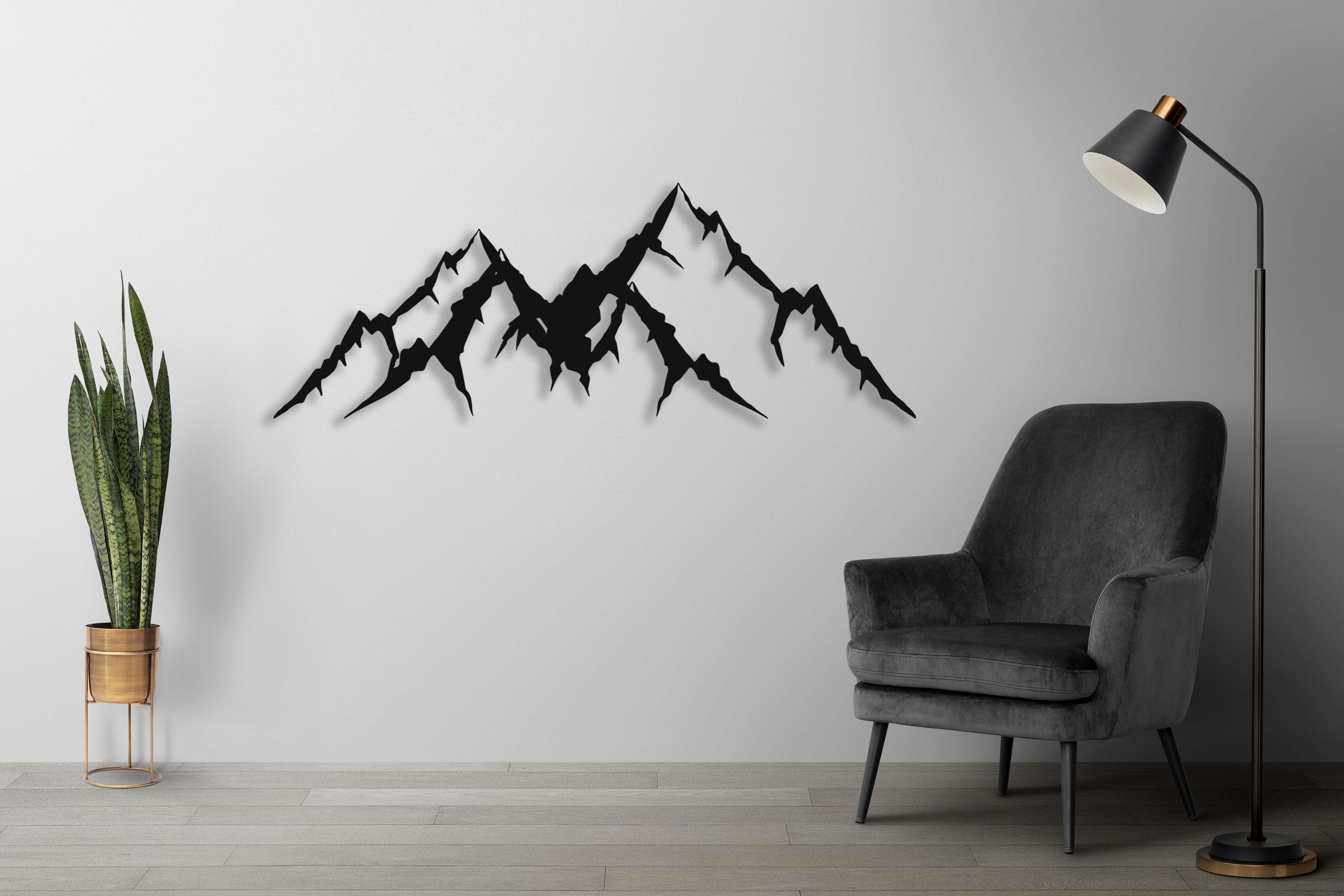 Mountain Design Laser Cut Svg Dxf Files Wall Sticker Engraving Decal ...