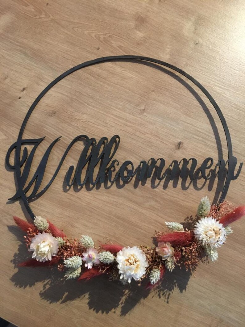 Welcome Loop Ring SVG Door Sign DXF Laser Cut, Plasma Cut Decoration ...