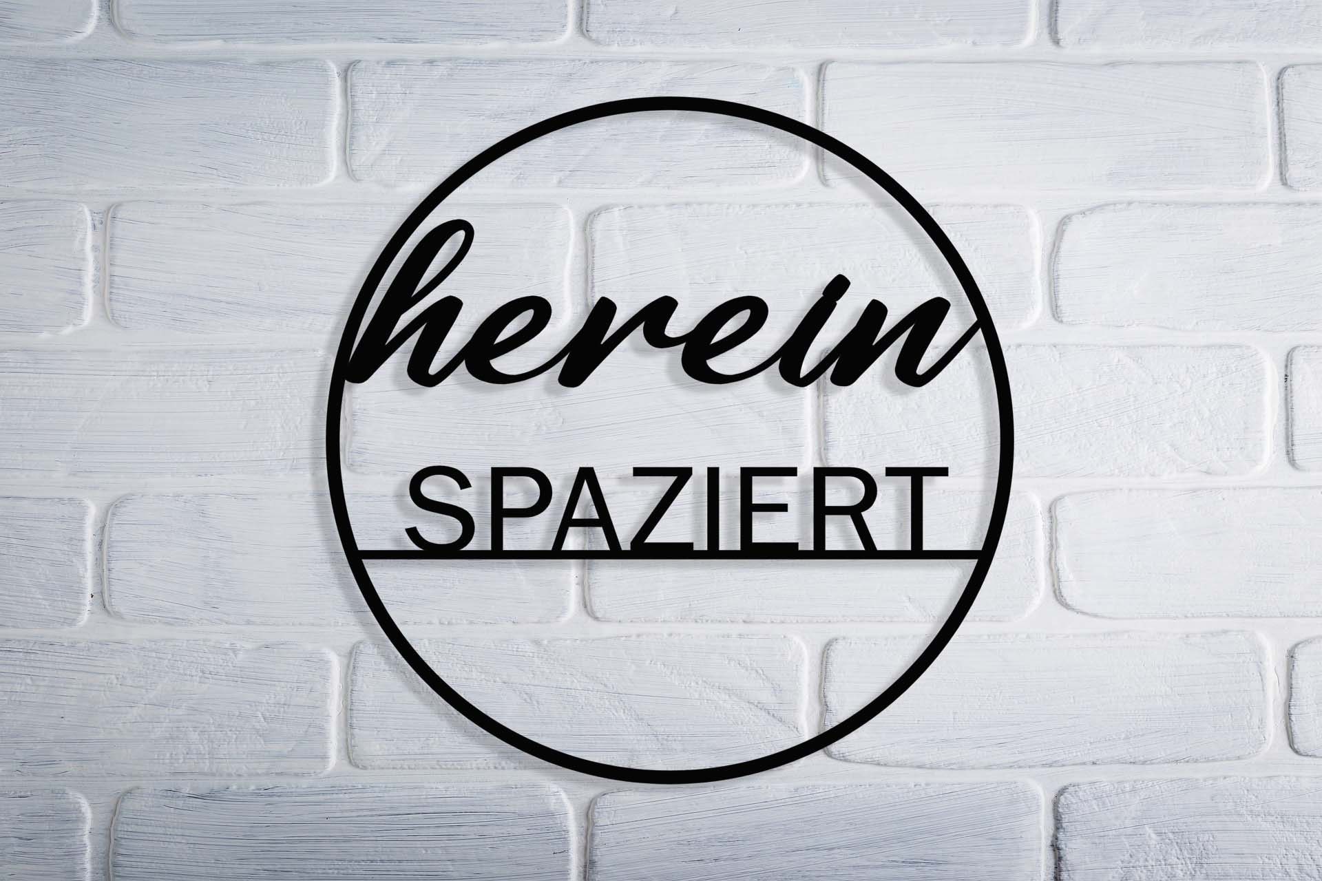 Herein Spaziert Türkranz, Loop Ring SVG Türschild DXF Laser cut ...