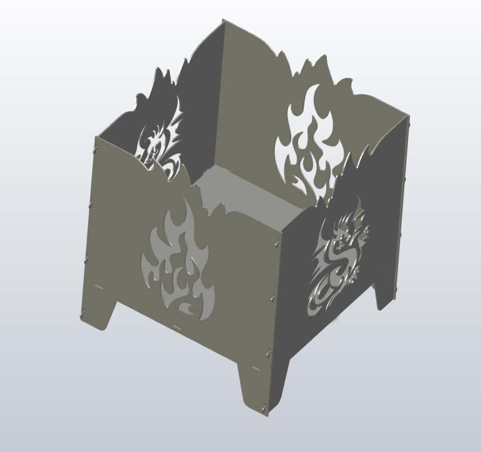 Fire Pit Dragon Dxf Files, Dxf Files for Plasma, Barbecue, Grill Fire ...