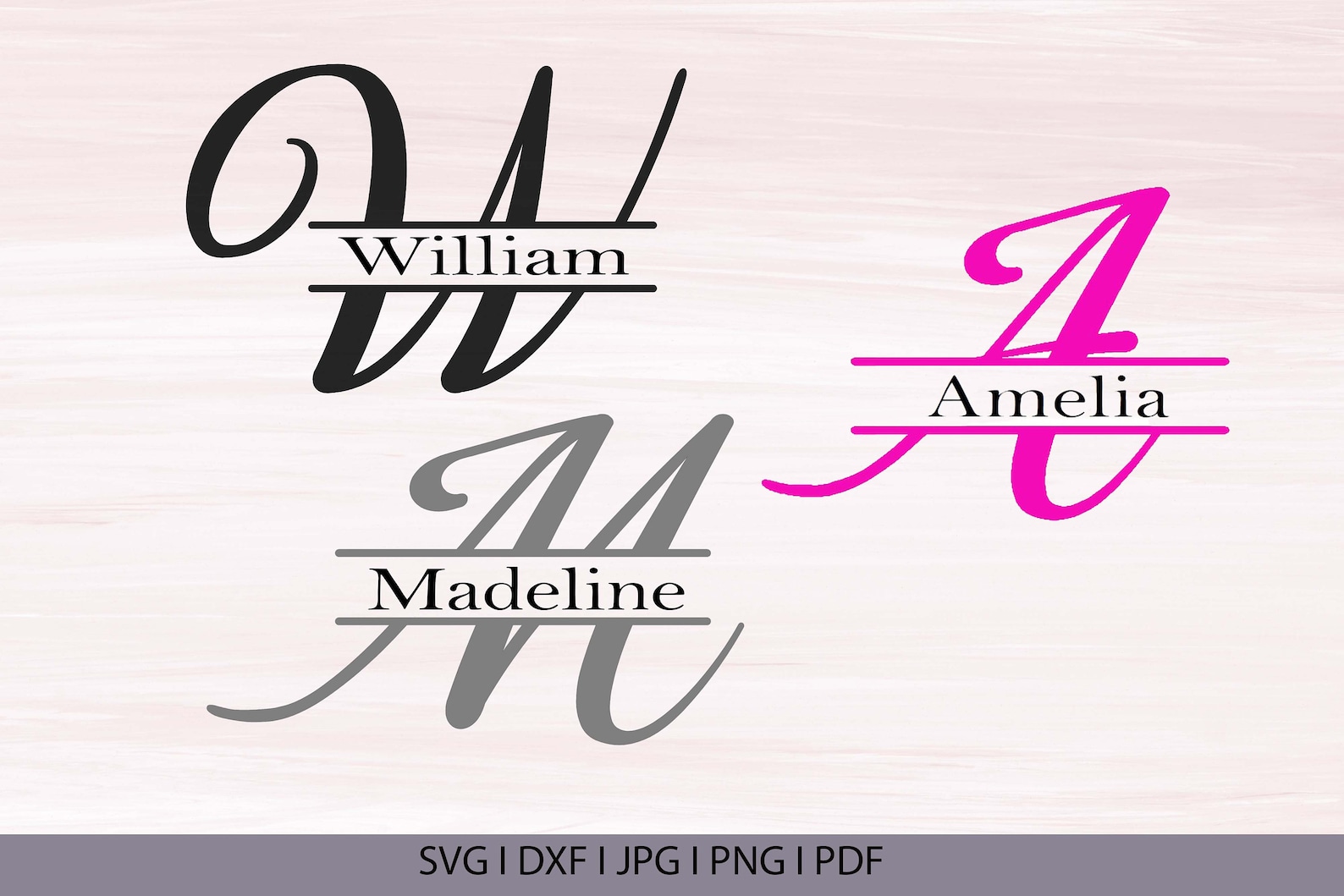 Split Monogramm Schrift, Alphabet SVG, Plotter Datei 26 individuelle ...