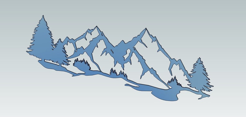 Mountain Dxf Svg Png Files , Mountains , Forest , Laser , Cut , Dxf ...