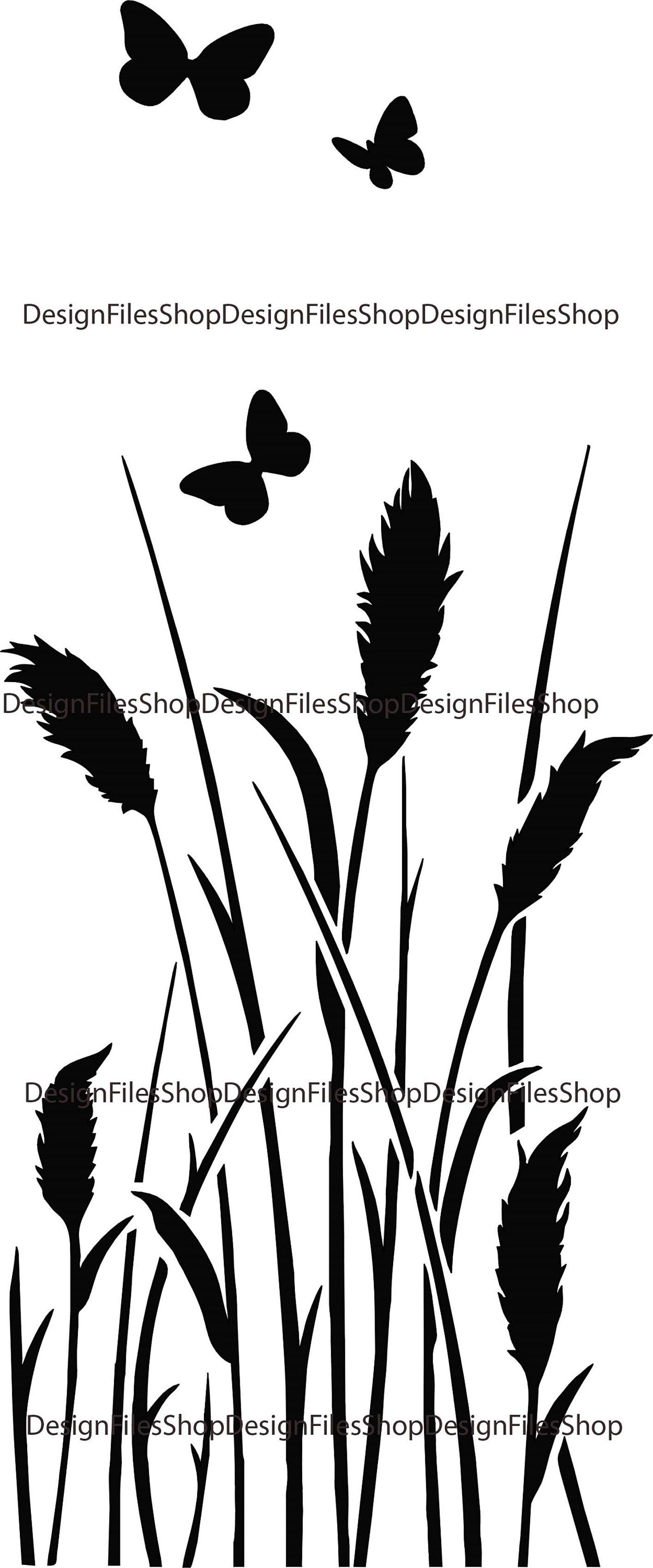 Reeds Grasses SVG DXF PNG Butterfly Plotter Dxf Laser Plasma Cutting ...