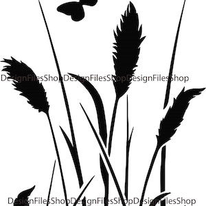 Reeds Grasses SVG DXF PNG Butterfly Plotter Dxf Laser Plasma Cutting ...