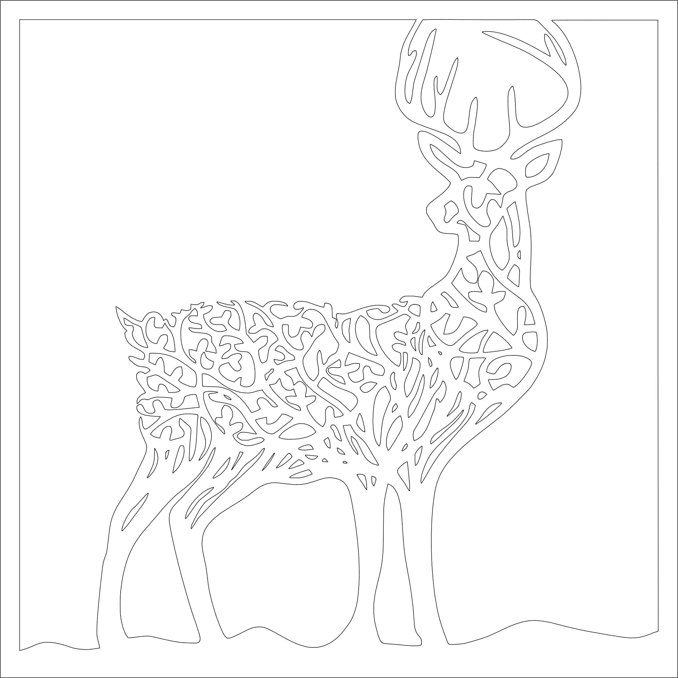 Deer Desgin Laser Cut Wall Art SVG DXF PNG Deer - Etsy Australia
