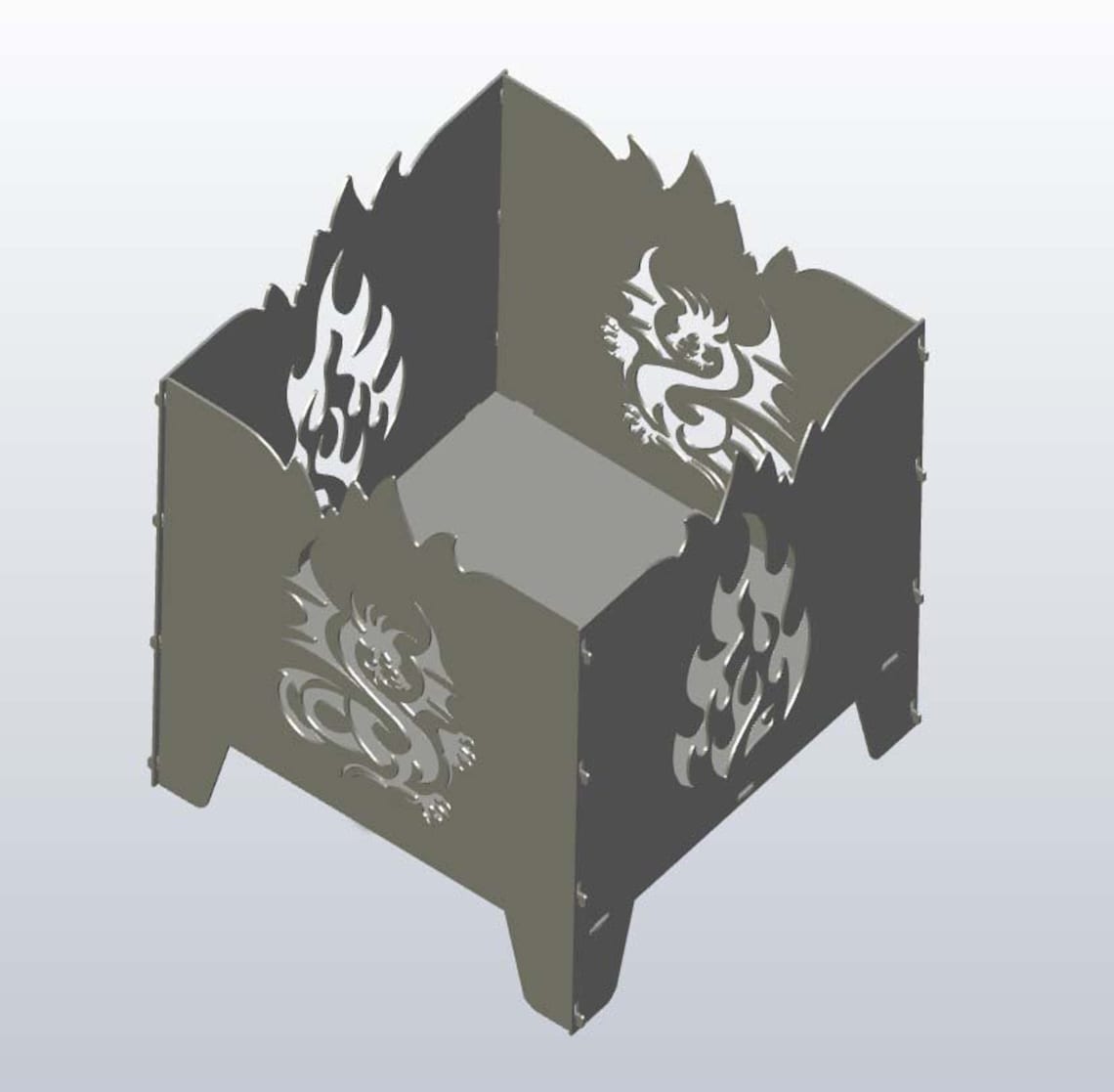 Fire Pit Dragon Dxf Files, Dxf Files for Plasma, Barbecue, Grill Fire ...
