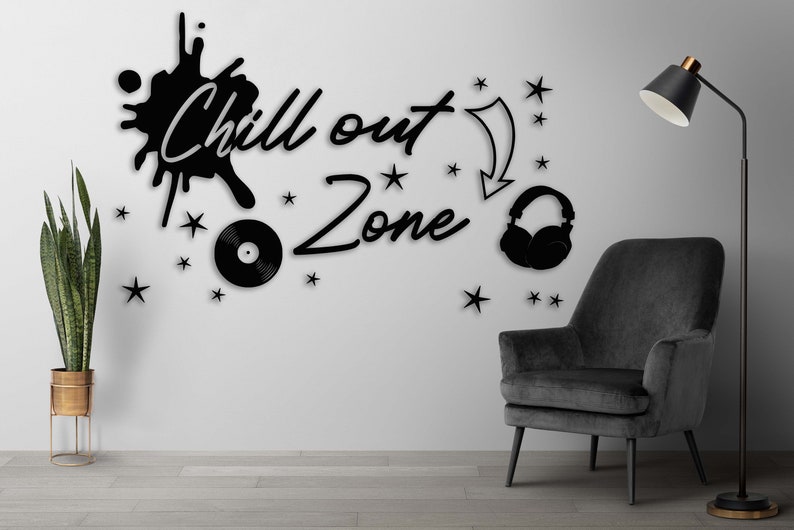 Wall Deco Chill Out Zone SVG Png, Mural SVG, Laser Cut , Dxf Svg File ...