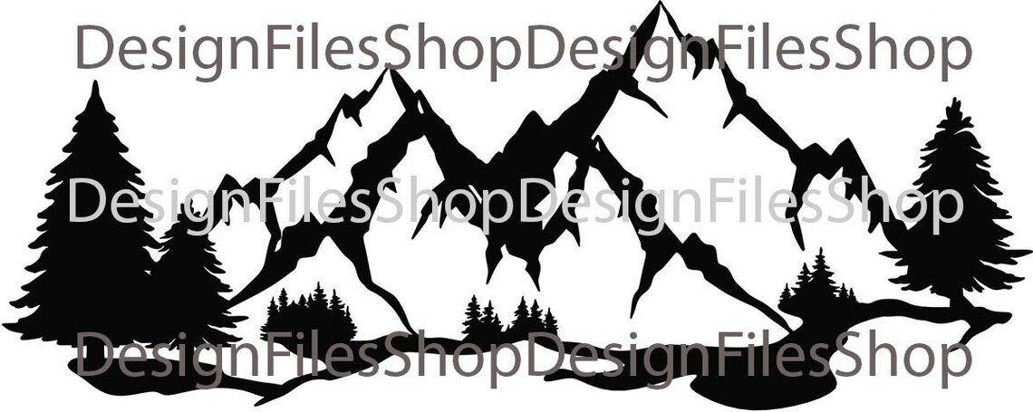 Mountain Dxf Svg Png Files , Mountains , Forest , Laser , Cut , Dxf ...