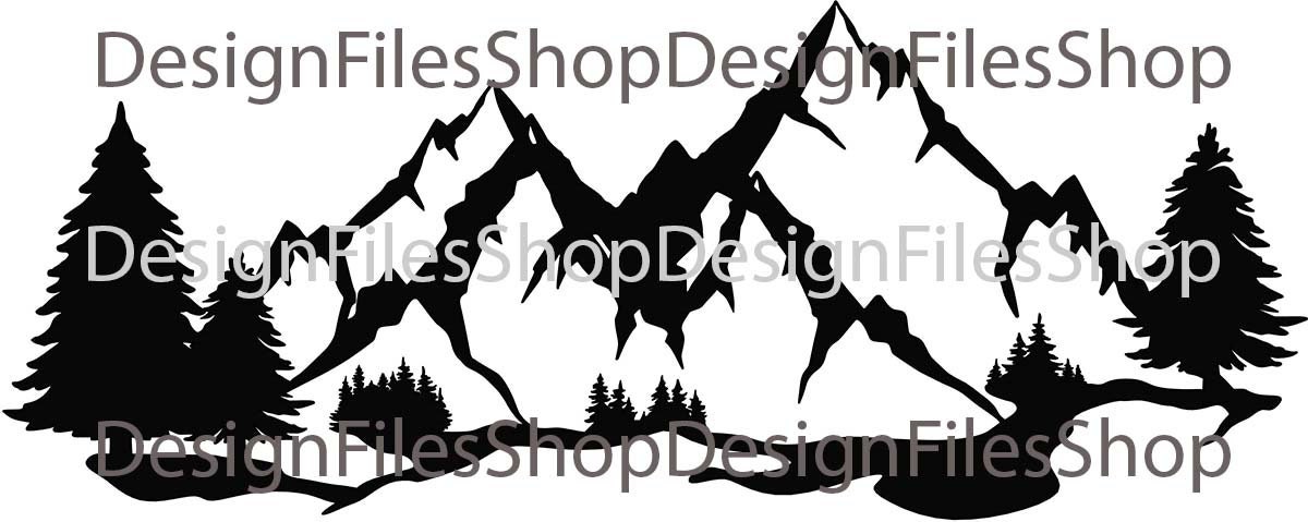 Mountain Dxf Svg Png Files , Mountains , Forest , Laser , Cut , Dxf ...