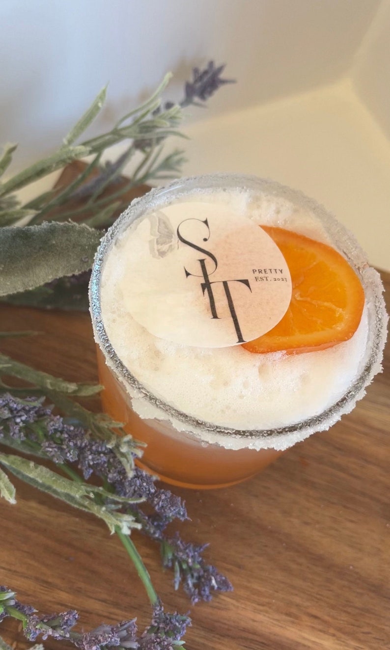 BULK Customized LOGO Edible Cocktail Drink Topper 100 Pack - Etsy