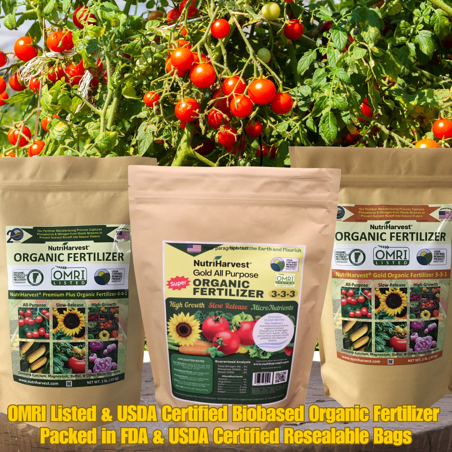 Nutriharvest® Gold Organic Fertilizer 3-3-1, 1 Lb. Omri-listed for ...