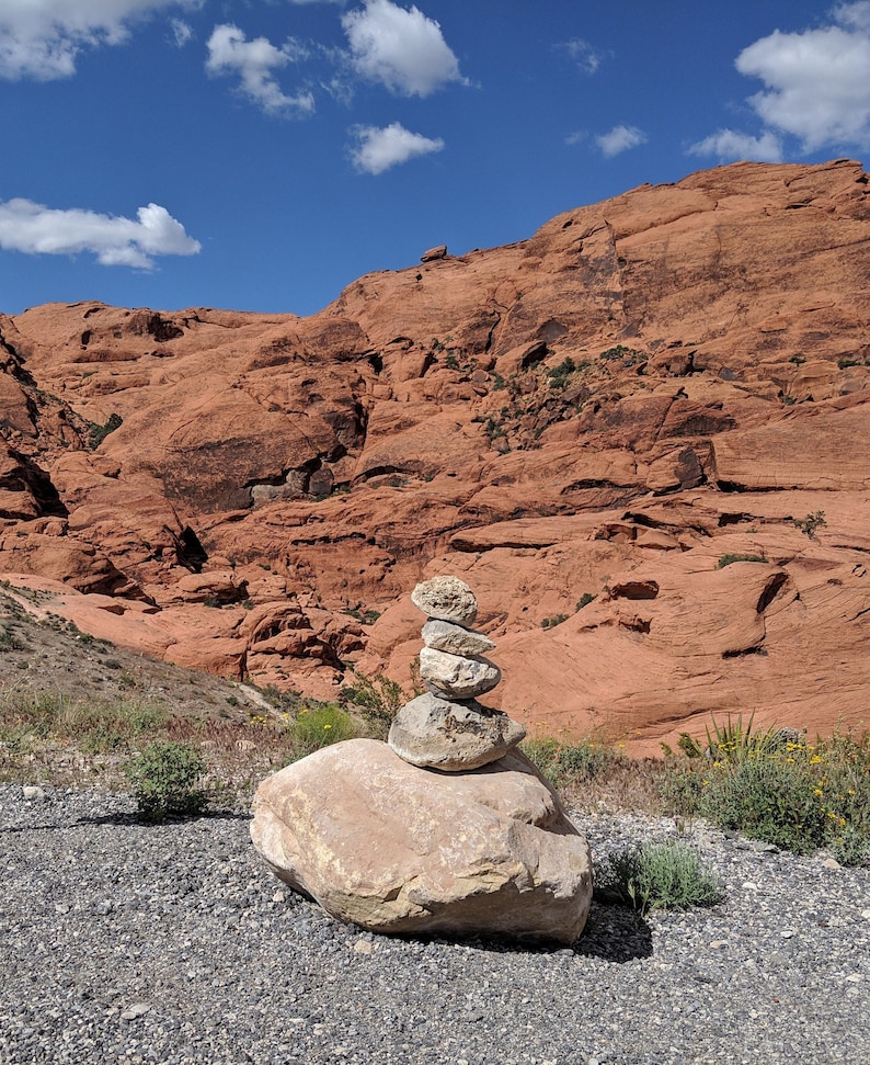 Red Rock Canyon, Nevada, Mojave Desert, Stone Cairn, Landscape ...