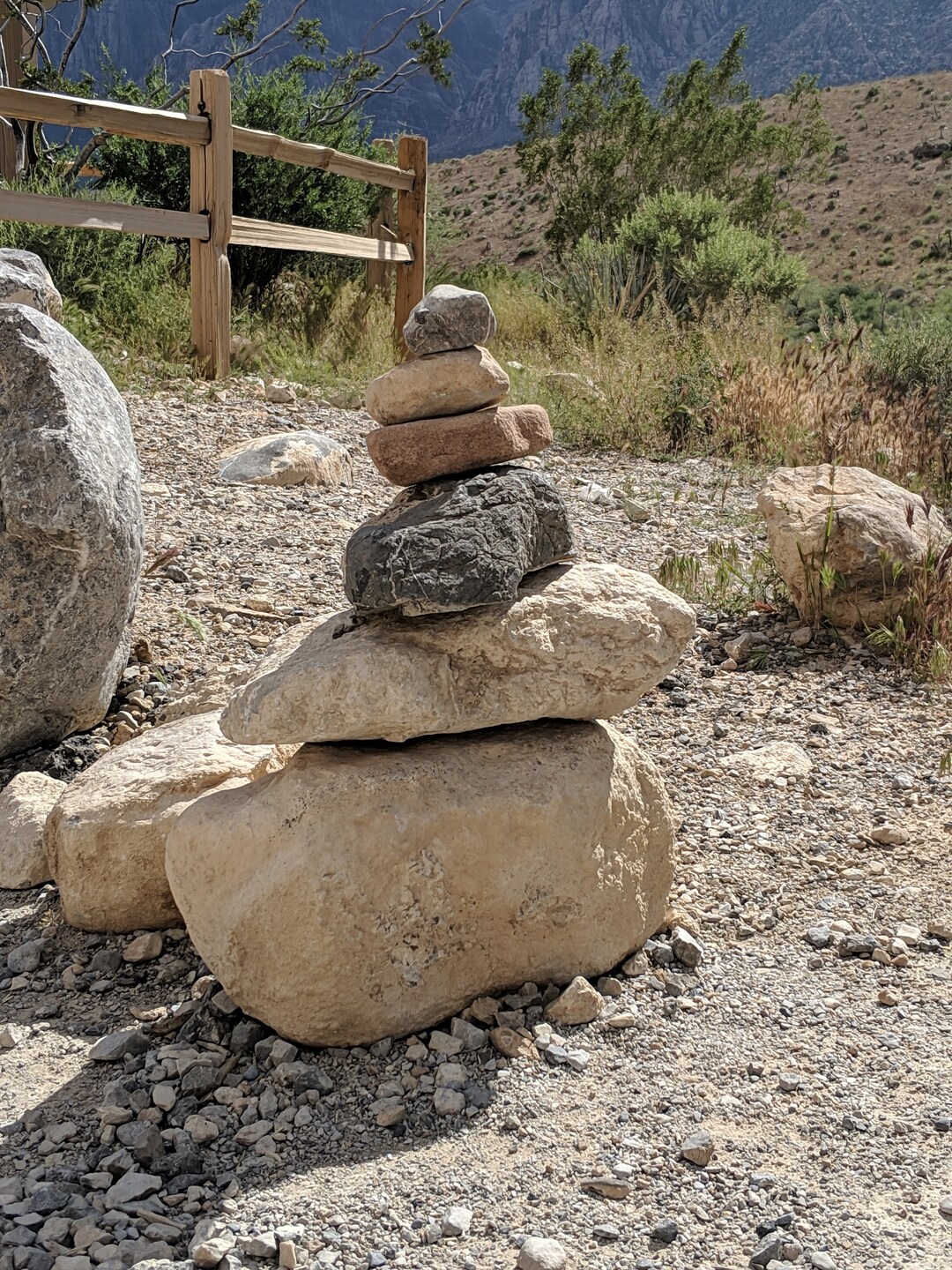 Red Rock Canyon, Nevada, Mojave Desert, Stone Cairn, Landscape ...