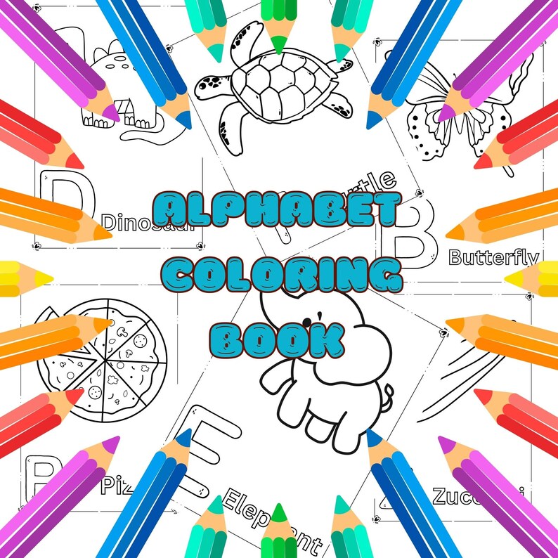 ABC Alphabet Coloring Book for Kids. Alphabet Adventure. A - Etsy