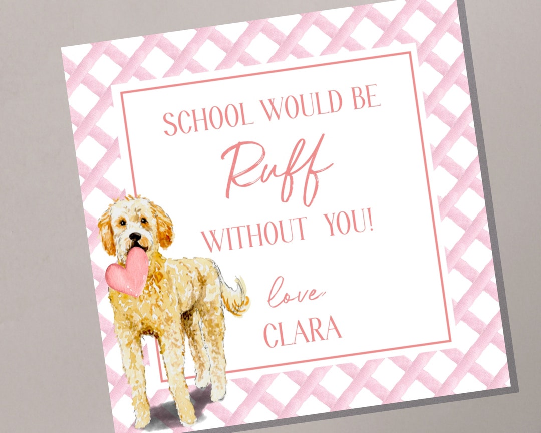 School Would Be Ruff Without You Valentine Tag Template, Girls Class ...