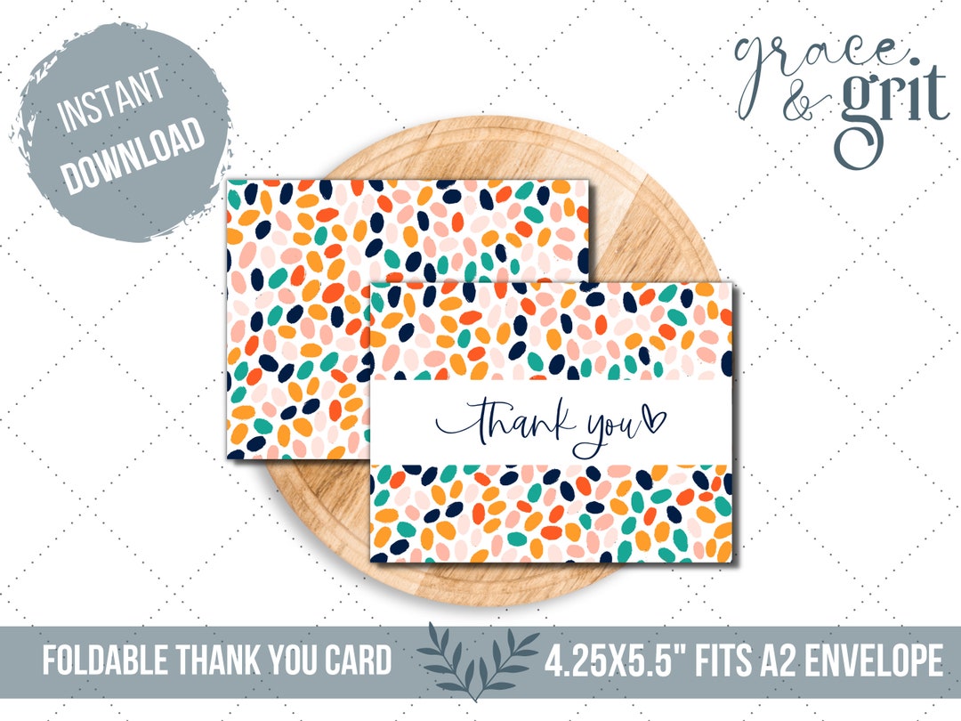 Thank You Card / Digital Thank You Card Printable / Instant Download ...