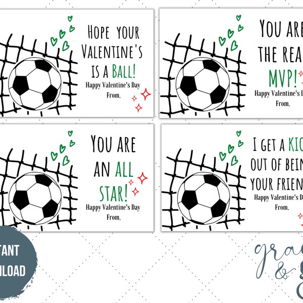 Soccer Valentine - Etsy