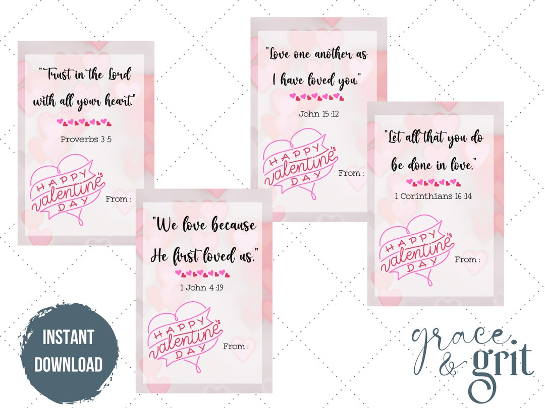 Bible Verse Valentine Cards for Church or Classroom / Digital ...