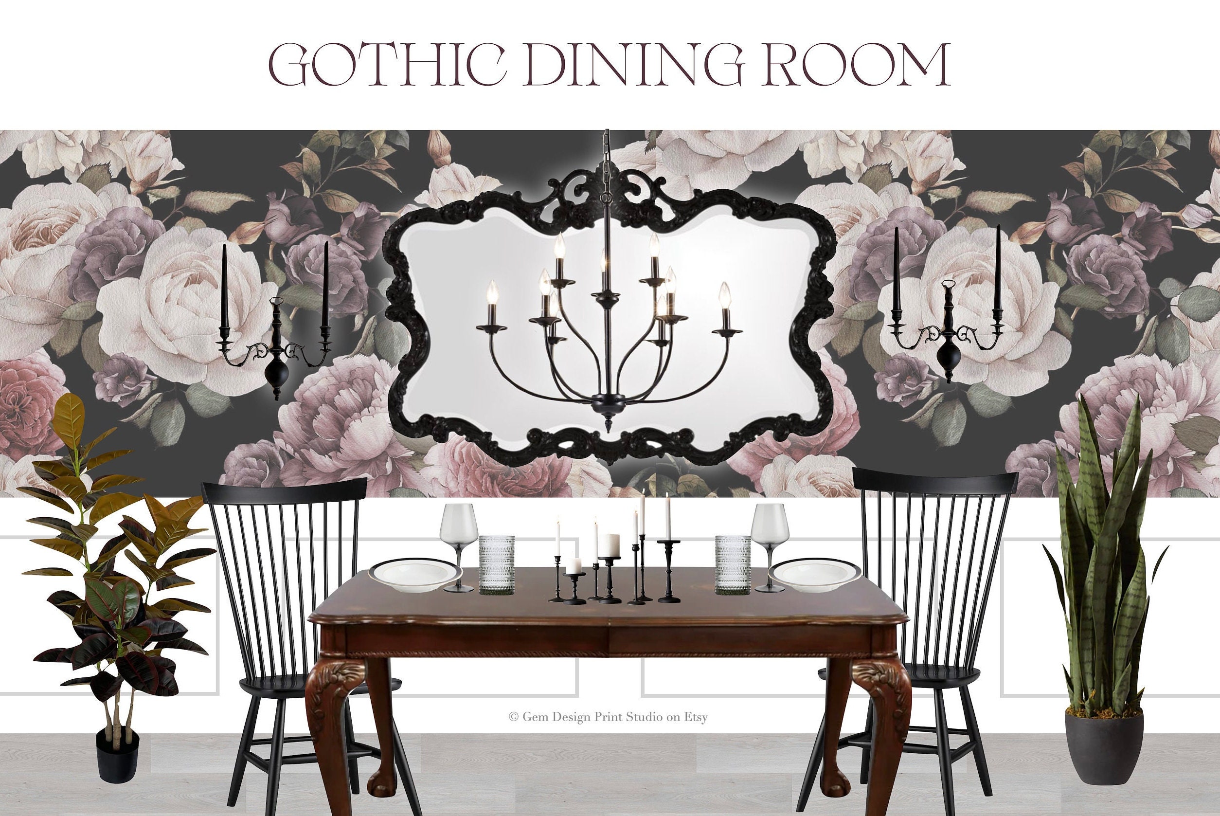 GOTHIC Dining Room Design Board Interior Design Mood Board Click-to ...