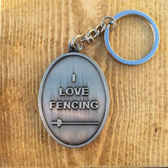 Epee Foil Sabre Fencer Keyring: I LOVE FENCING Keychain - Etsy