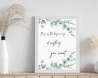 You Can Be Anything You Want to Be, Printable Poster, Typography Wall ...