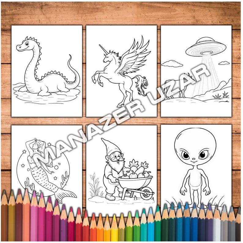 Cryptid and Fantasy Coloring Pages | Bigfoot, Aliens, Nessie & Other ...