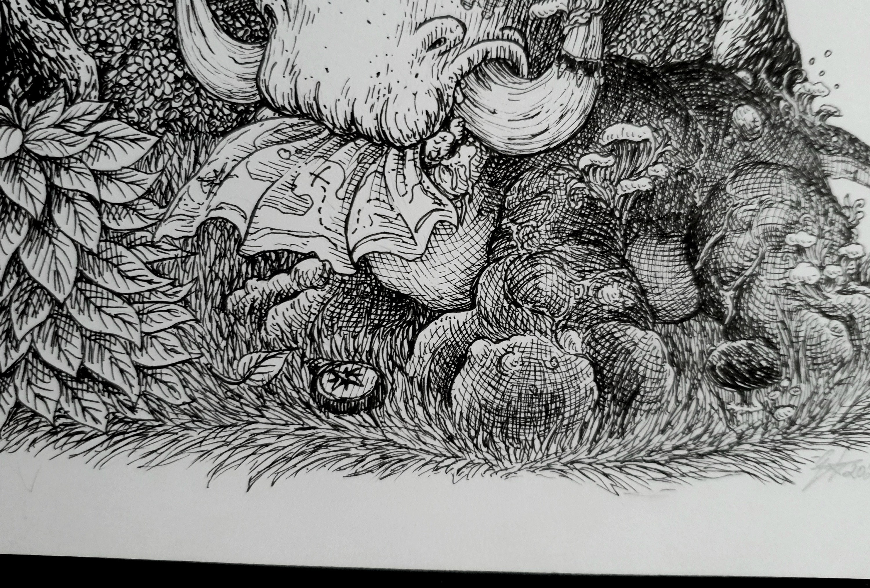 Original Drawing Inktober 2023 map // Neopets Mutant Moehog Fineliner ...