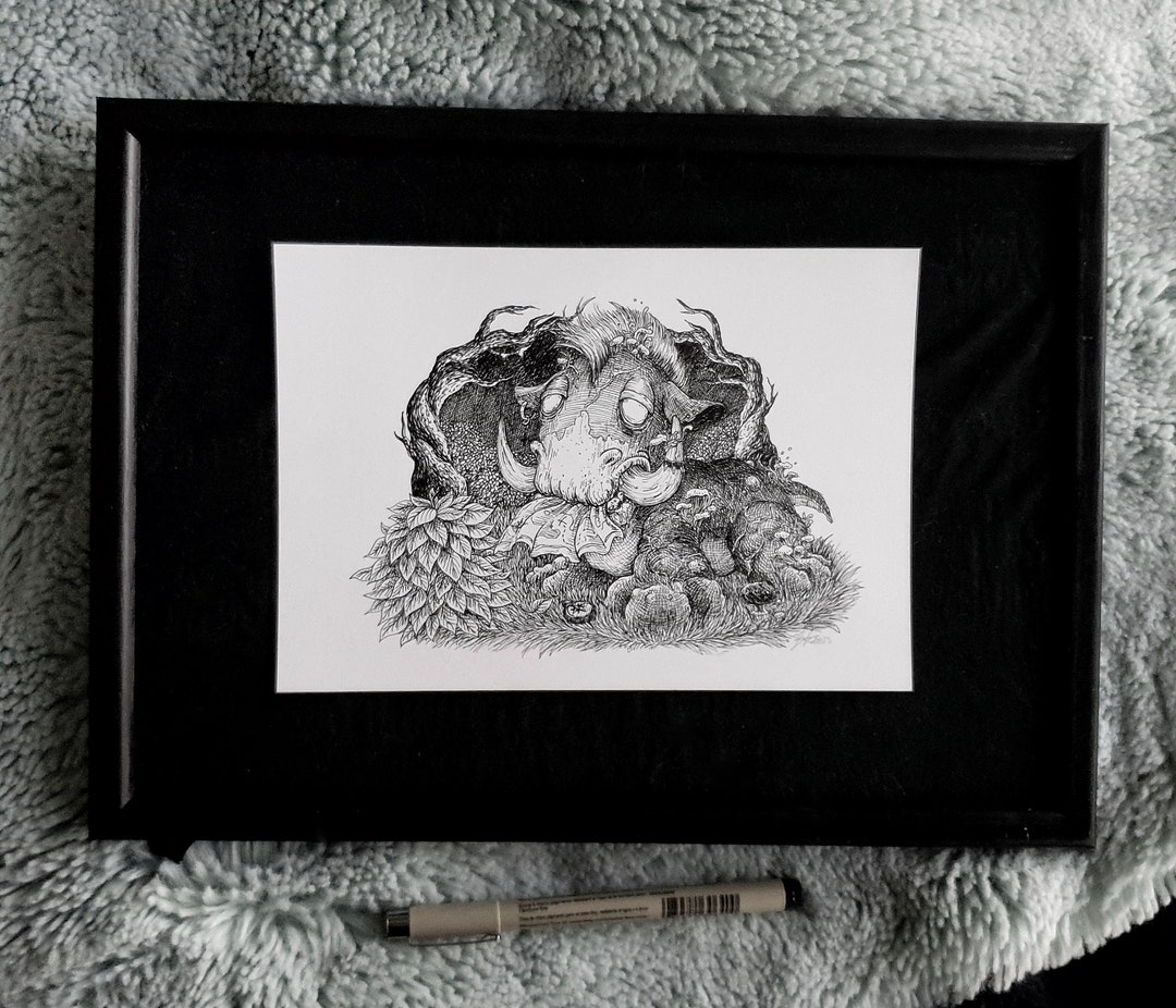 Original Drawing Inktober 2023 "map" // Neopets Mutant Moehog Fineliner ...