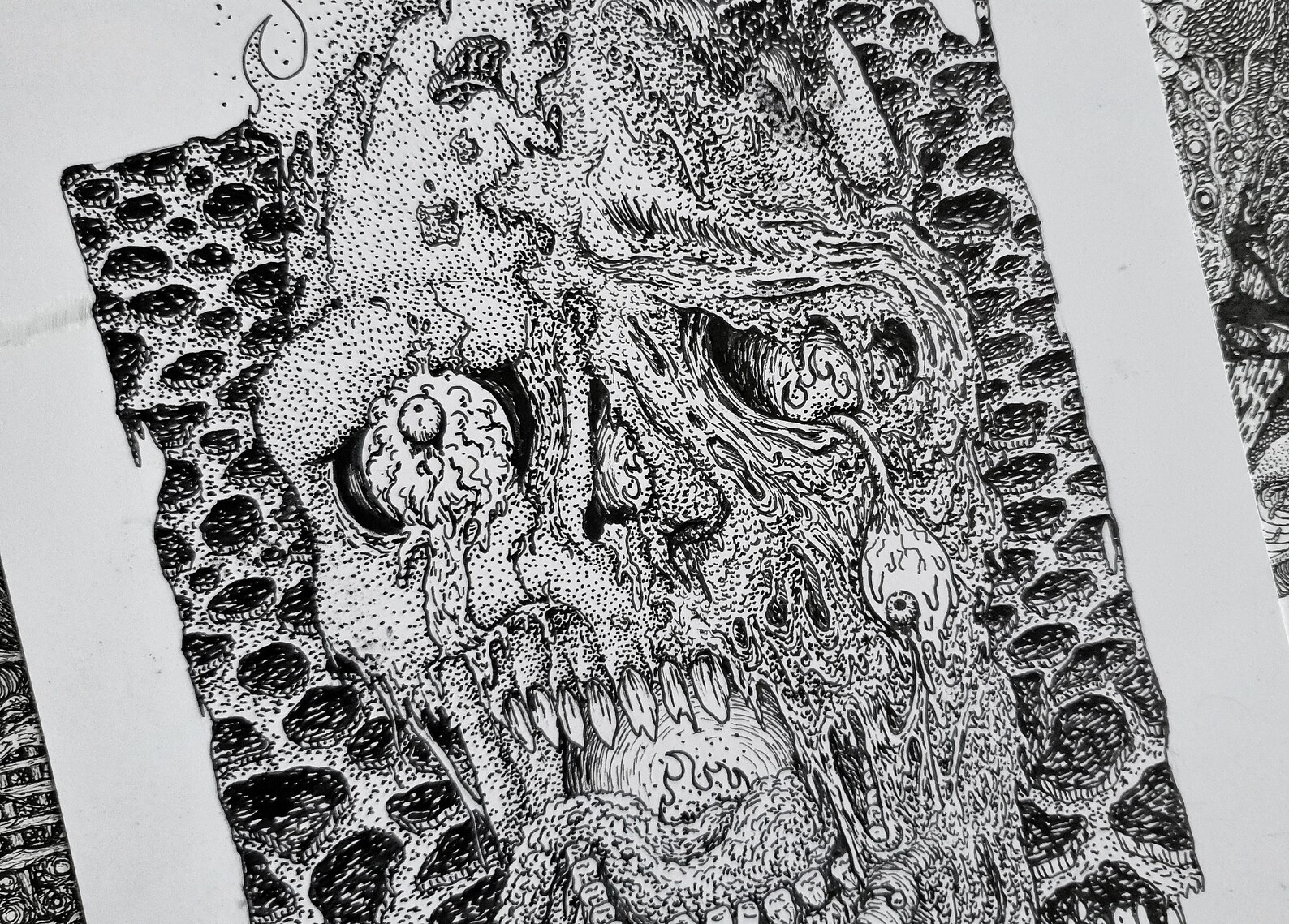 MELTING ALIVE Original Fineliner Drawing / Summer Heat Melting Zombie ...