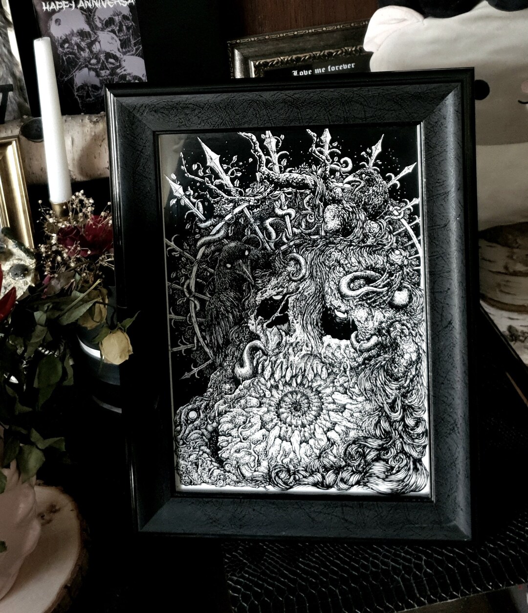 Dark Horror Crow Art Print: Cemetery Raven Undead A4 - Etsy