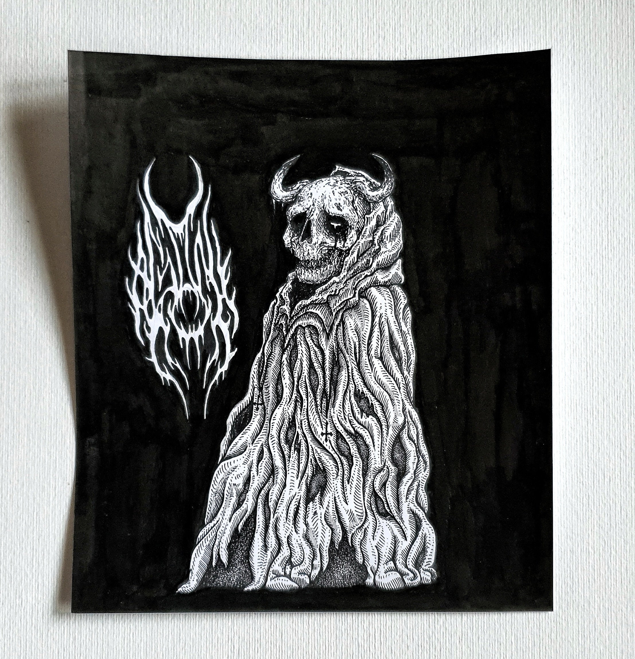 AGONY Original Dark Art Fineliner Drawing Demon Death Metal - Etsy