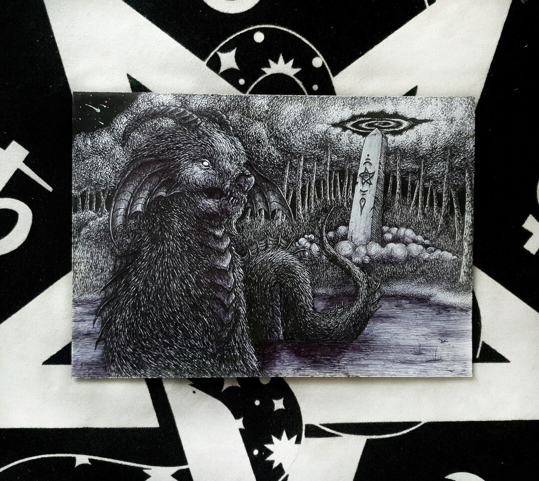Original Art dagonic Vision // Lovecraftian Eldritch Horror Creature ...
