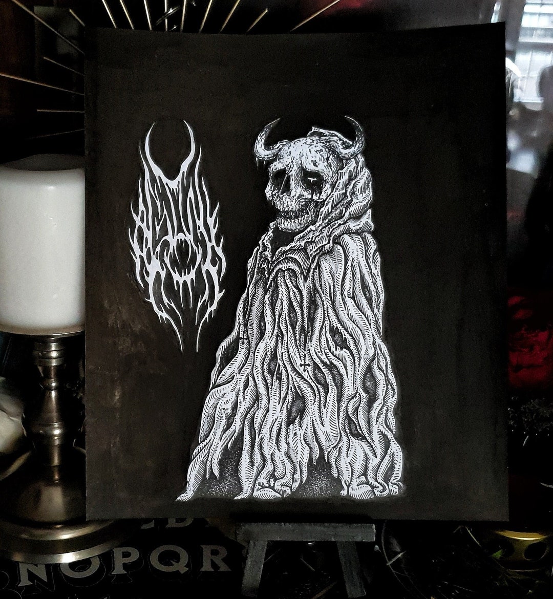 AGONY Original Dark Art Fineliner Drawing Demon Death Metal - Etsy