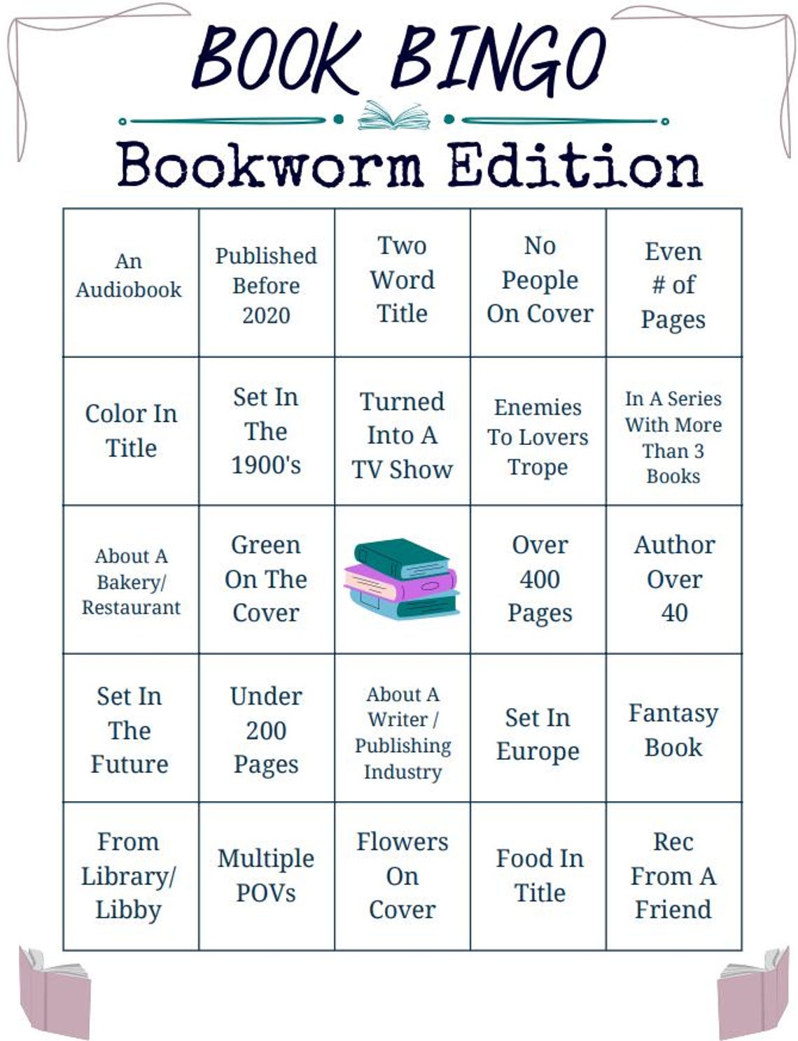 Book Bingo Cards, Bookish Printable, Bookish Bingo, Reading Journal ...
