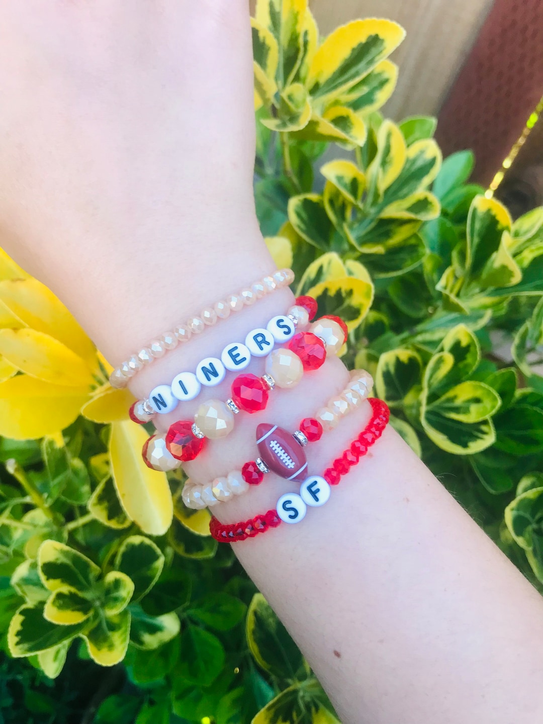 Football Bracelet Set, Football Inspired Jewelry, Football Team ...