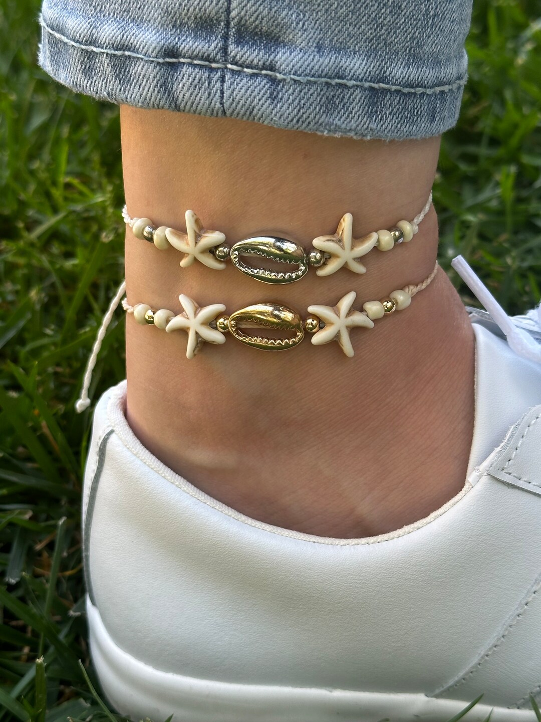 Summer Starfish Anklet, Summer Anklets, Anklets, Beaded Anklets, Summer ...