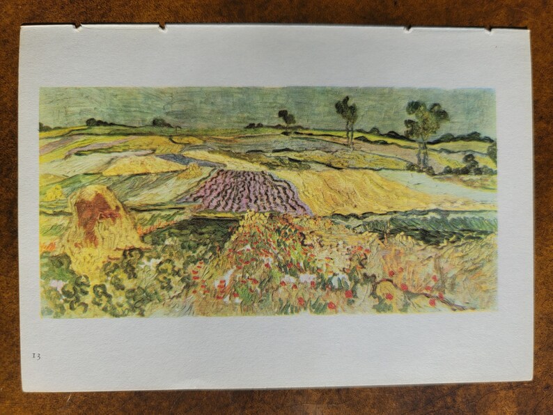 Mini 50's Vintage Van Gogh Book Plate Print, Plain Near Auvers - Etsy