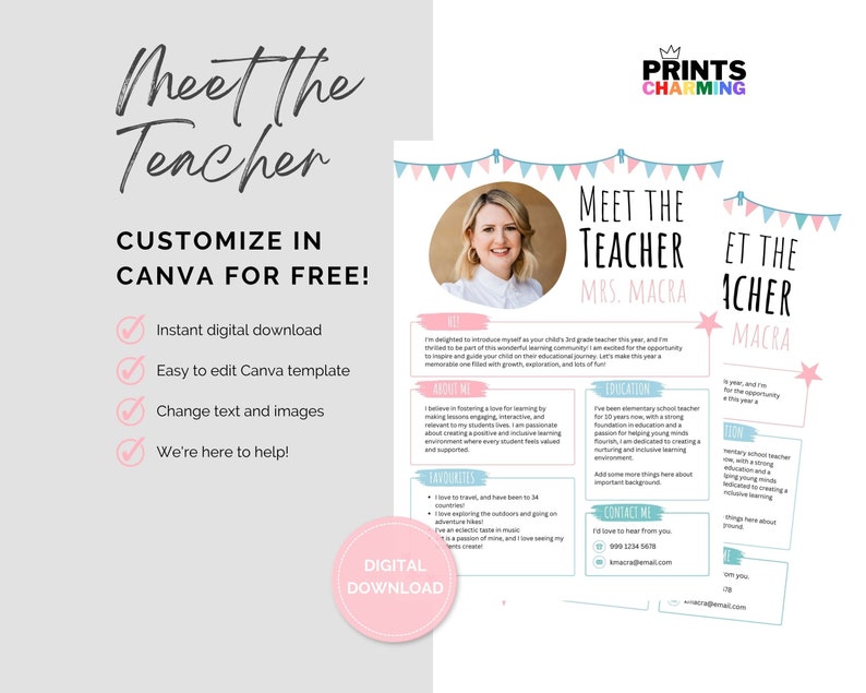 Meet the Teacher Printable Template: Personalize Your Classroom ...