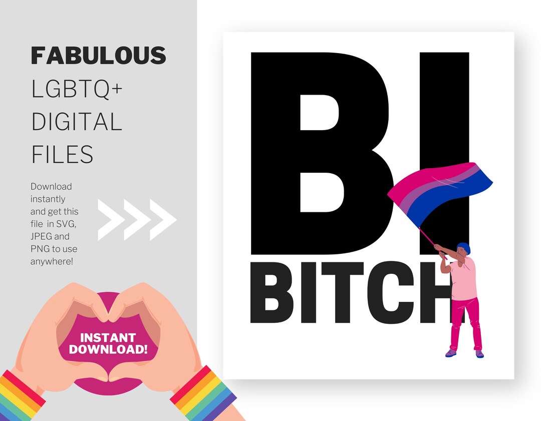 LGBTQ+ Bi SVG 'bi Bitch' Funny Digital for Self-print - Instant ...