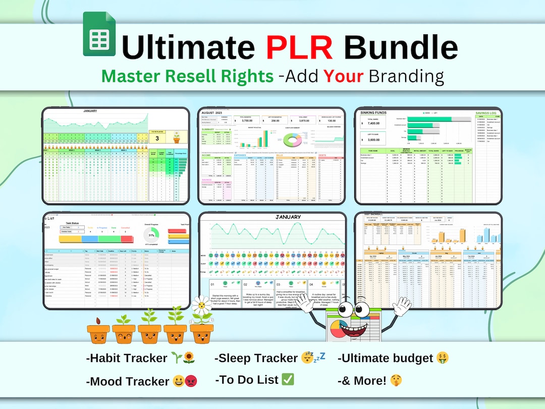 PLR Bundle, PLR Spreadsheet, PLR Google Sheets, Master Resell Rights ...