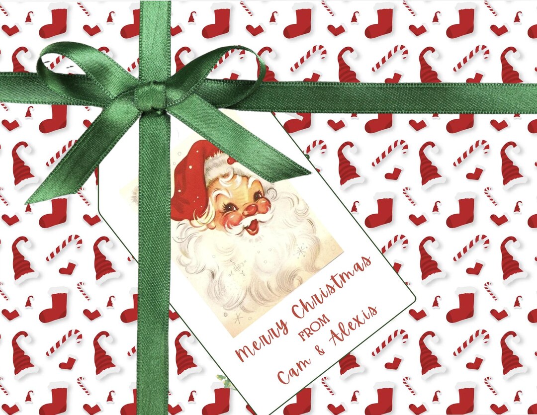 Vintage Santa, Editable Christmas Gift Tag, Editable Gift Tag ...