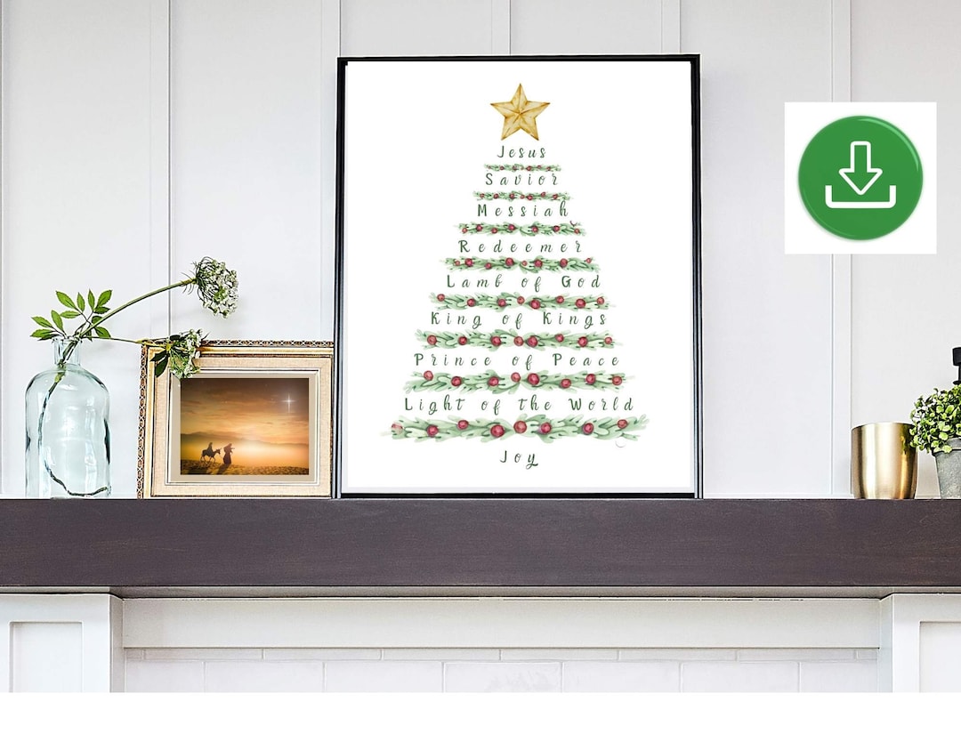 Printable Christmas Tree. Names of Christ Printable. Religious ...