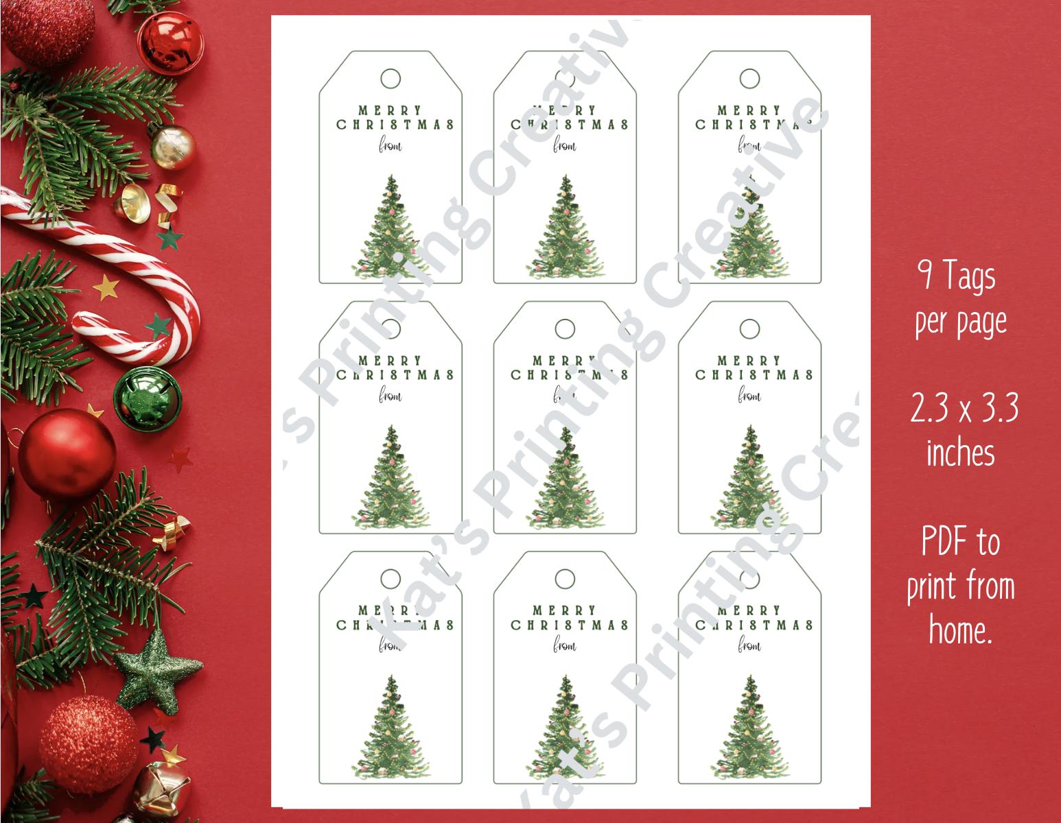 Printable Christmas Gift Tag, Holiday Tree Design (digital Download) - Etsy