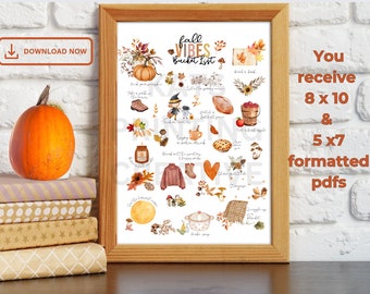 Fall Bucket List, Printable, Fun & Colorful - Etsy